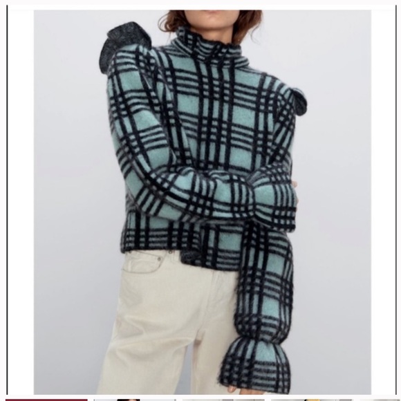 Zara | Sweaters | Zara Ruffle Long Sleeve Sweater Size M New | Poshmark